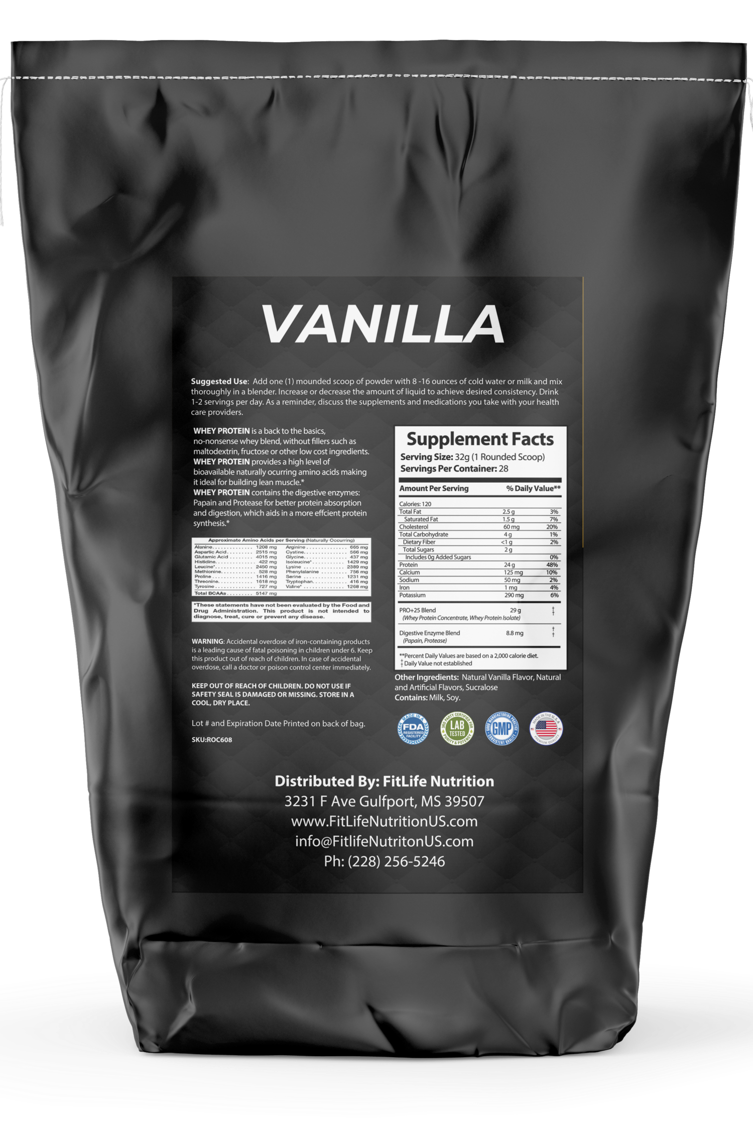 Whey Protein Vanilla – Fitlife Nutrition USA